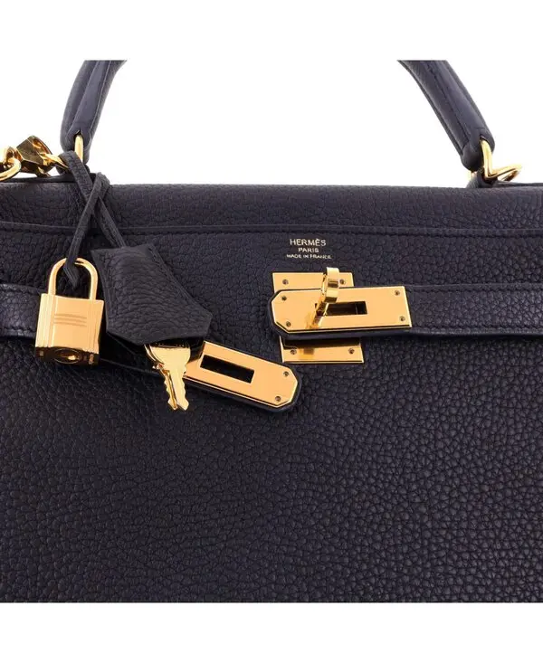 Hermès Kelly 28 Handbag Black Togo With Gold Hardware