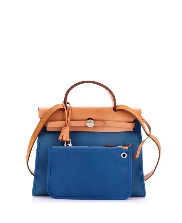 Hermès 31 Herbag Zip Leather And Toile