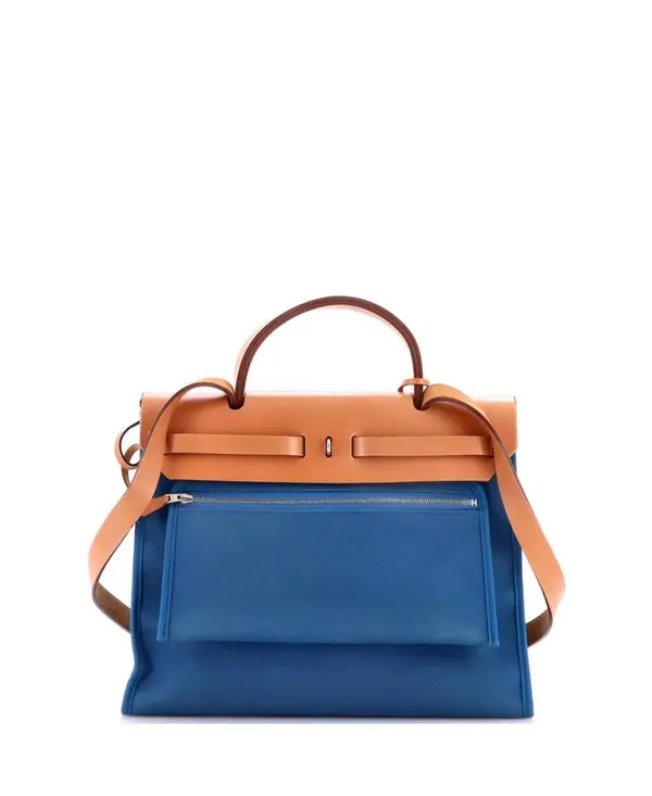 Hermès 31 Herbag Zip Leather And Toile