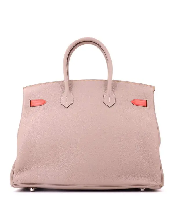 Hermès Birkin 35 Handbag Cascade Tricolor Clemence And Swift With Brushed Palladium Hardware