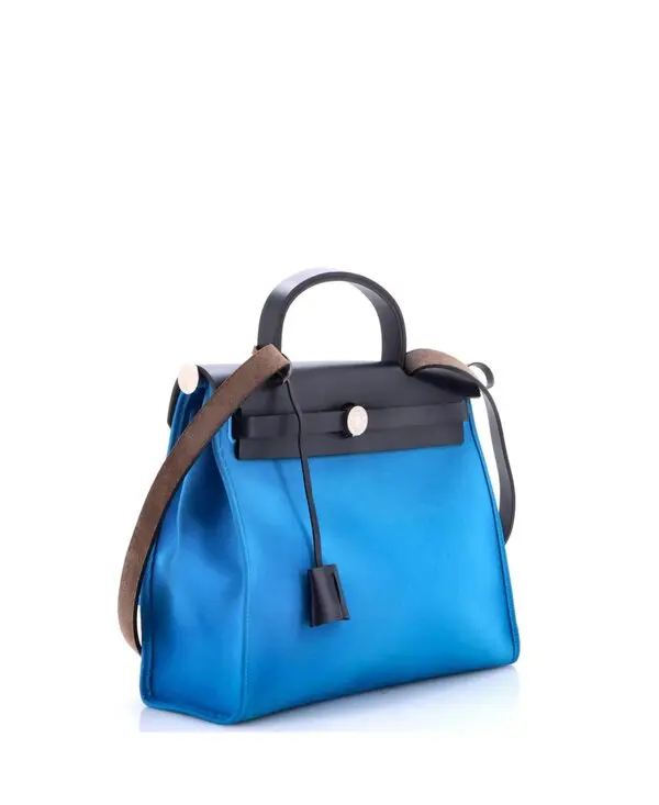 Hermès 31 Herbag Zip Leather And Toile