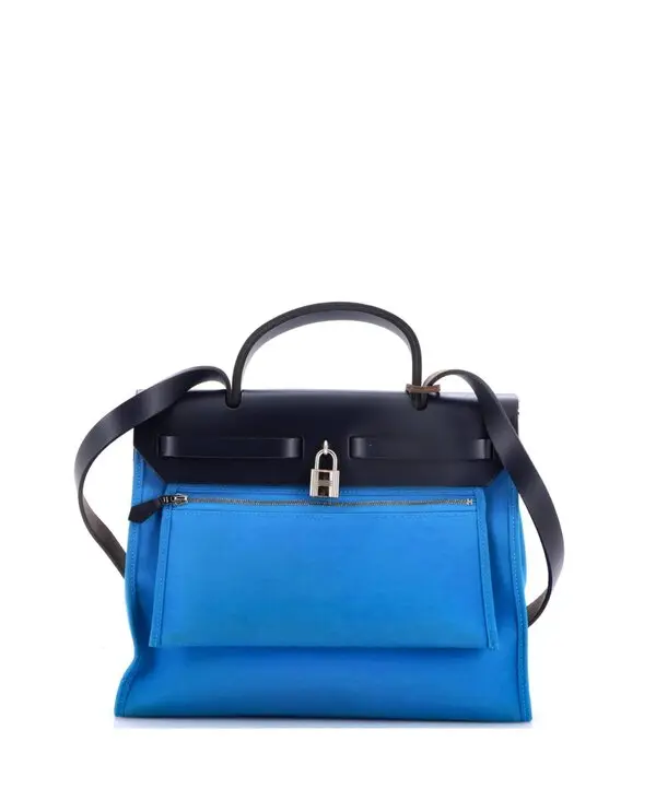 Hermès 31 Herbag Zip Leather And Toile