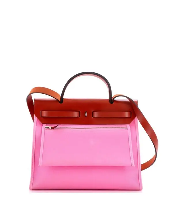 Hermès 31 Herbag Zip Leather And Toile