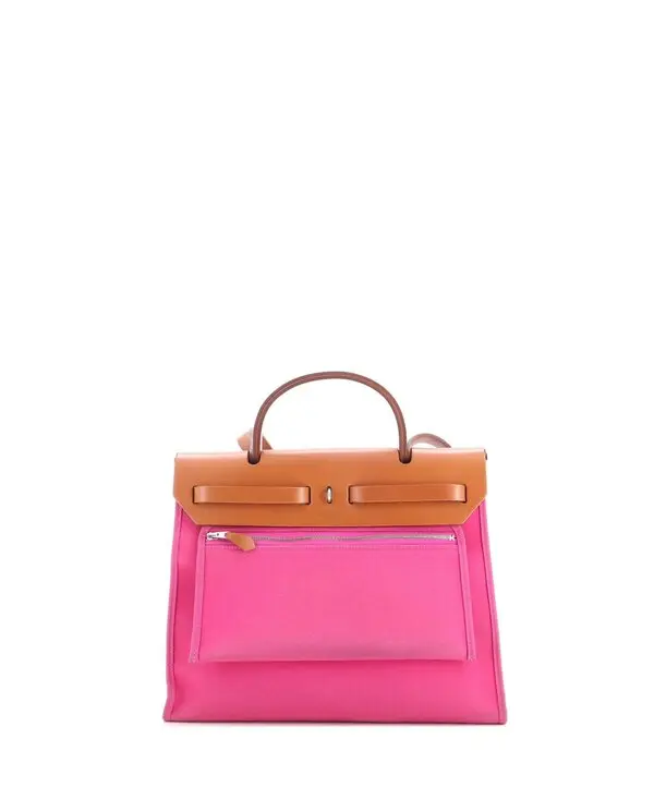 Hermès 31 Herbag Zip Leather And Toile