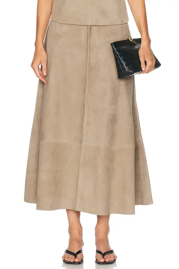 ST. AGNI Suede Circle Skirt