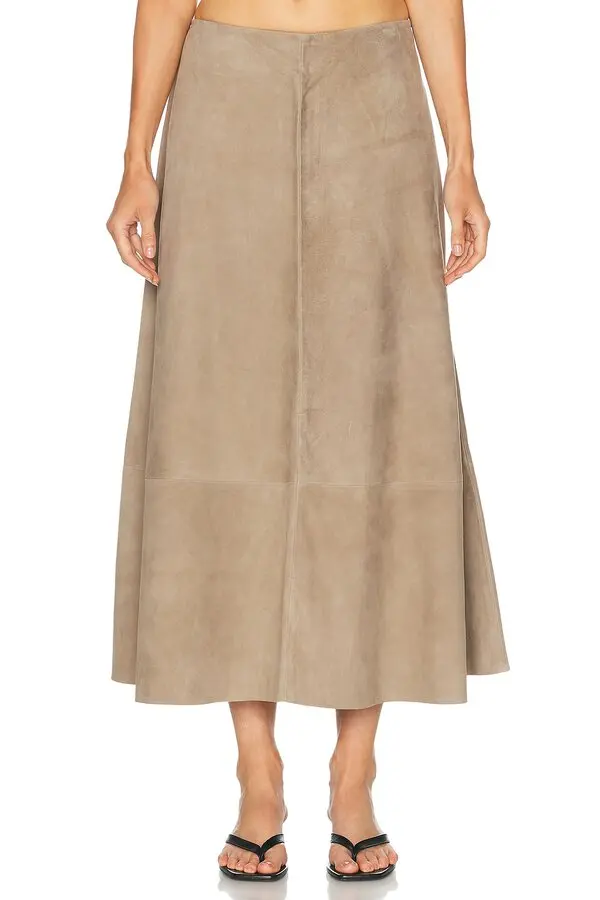 ST. AGNI Suede Circle Skirt