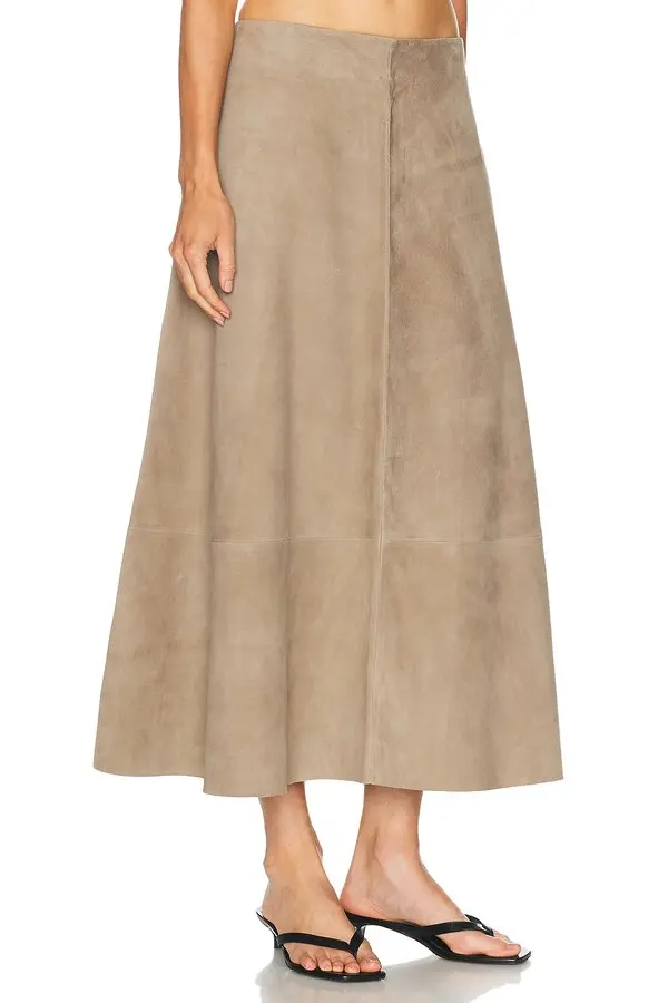 ST. AGNI Suede Circle Skirt