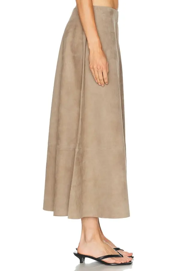 ST. AGNI Suede Midi Skirt