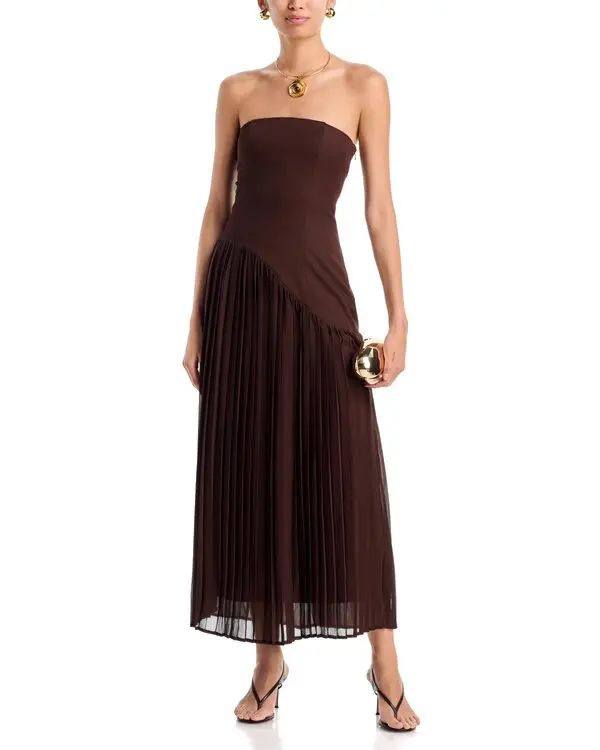 Aqua Strapless Curved Seam Maxi Dress Exclusive