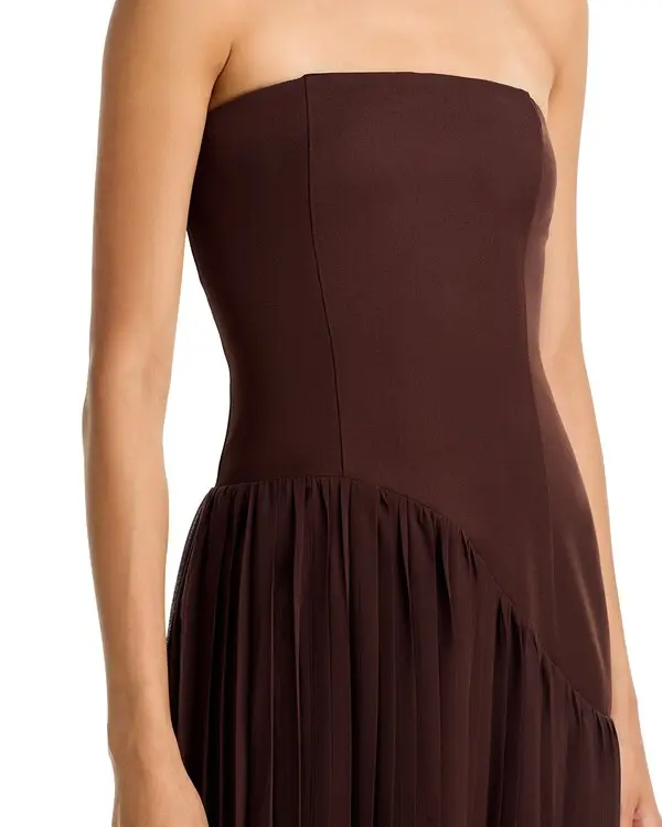 Aqua Strapless Curved Seam Maxi Dress Exclusive