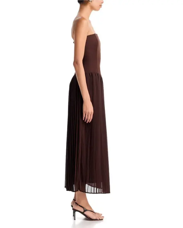 Aqua Strapless Curved Seam Maxi Dress Exclusive