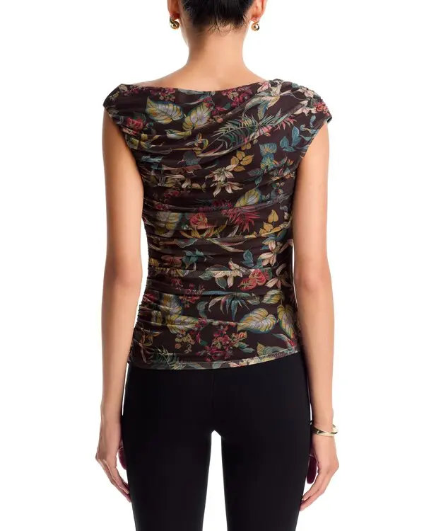 Aqua Draped Mesh Sleeveless Top Exclusive