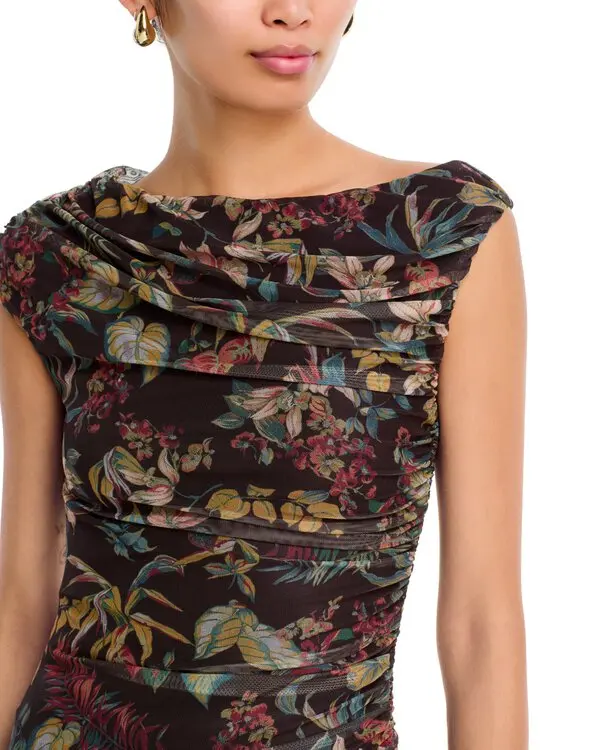 Aqua Draped Mesh Sleeveless Top Exclusive