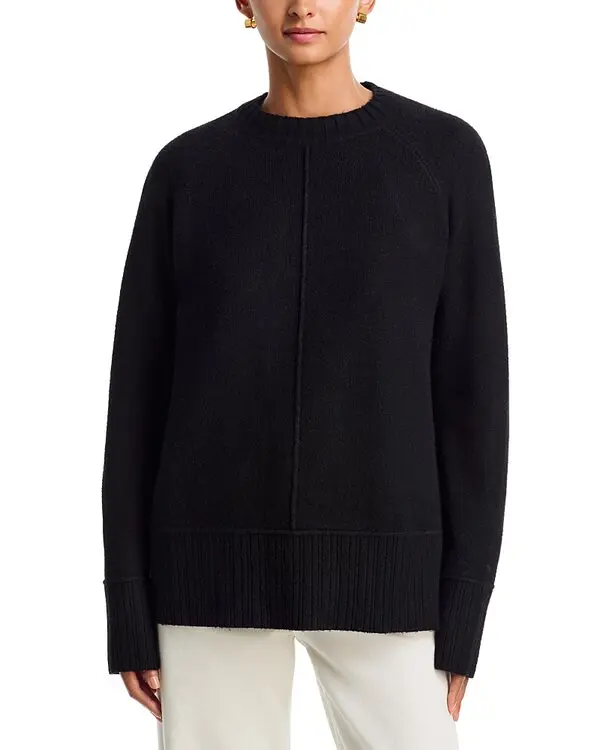 Aqua Ariadne Center Seam Raglan Sleeve Sweater Exclusive - Black