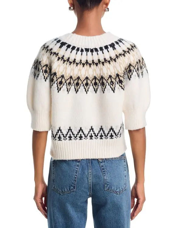 Aqua Short Sleeve Fair Isle Crewneck Sweater Exclusive