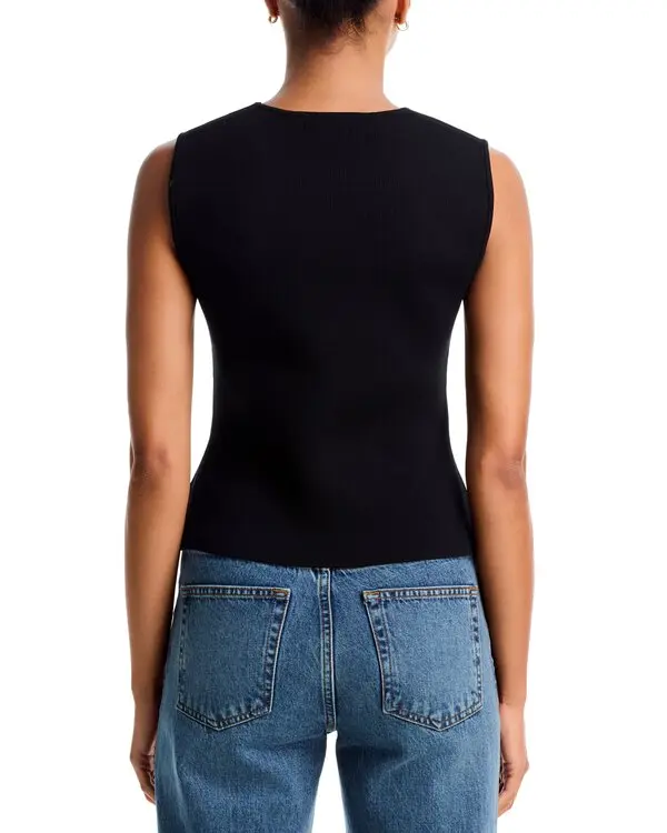 Aqua Fully Fashion Seamed Tank Exclusive - Black