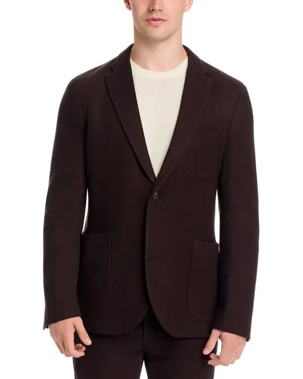 SLOWEAR Regular Fit Single Breasted Jersey Jacket - Dark Brown