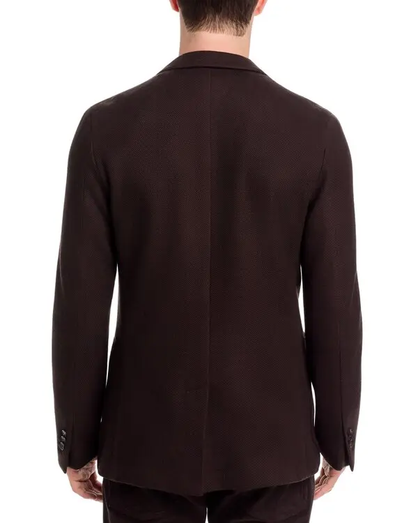 SLOWEAR Regular Fit Single Breasted Jersey Jacket - Dark Brown