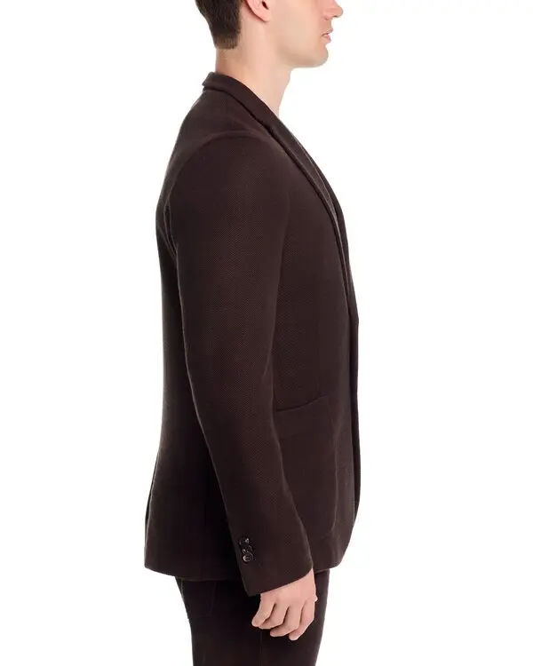 SLOWEAR Regular Fit Single Breasted Jersey Jacket - Dark Brown