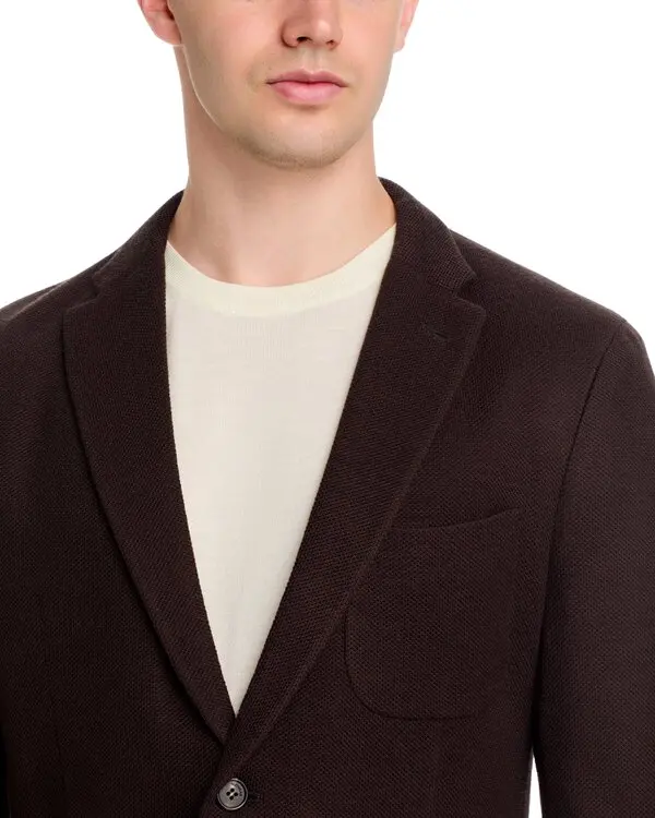 SLOWEAR Regular Fit Single Breasted Jersey Jacket - Dark Brown