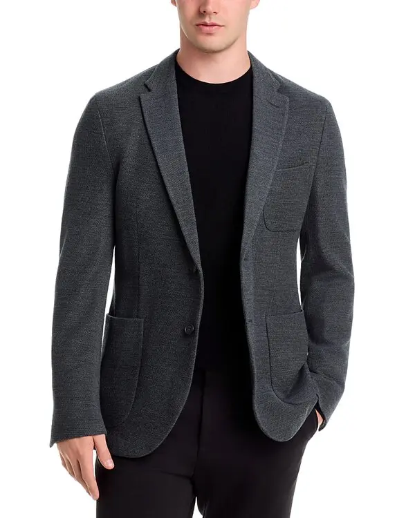 SLOWEAR Regular Fit Single Breasted Jersey Jacket - Dark Grey