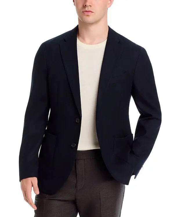 SLOWEAR Regular Fit Wool Blend Single Breasted Jacket - Dark Blue