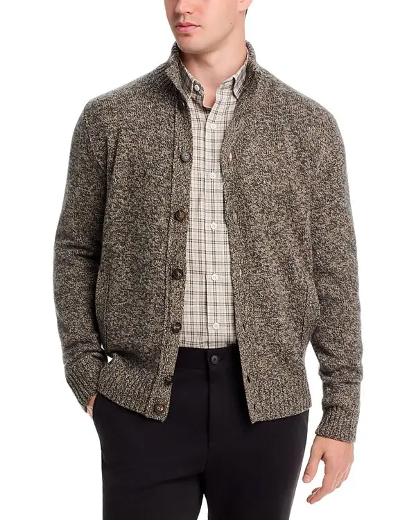 SLOWEAR Marble Wool Stand Collar Button Sweater