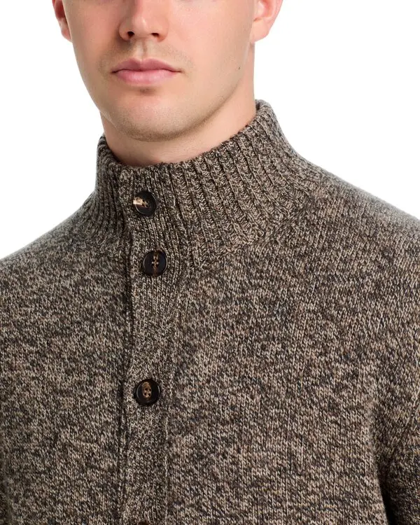 SLOWEAR Marble Wool Stand Collar Button Sweater