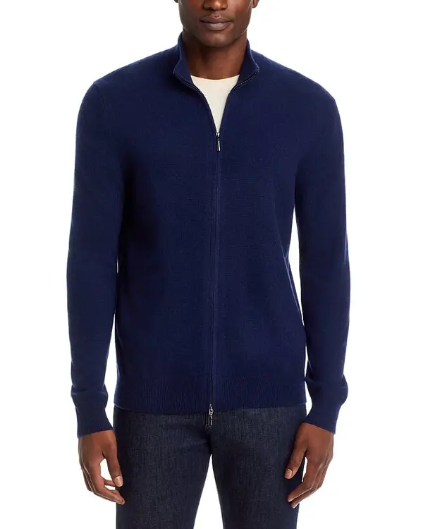 Bloomingdale'S Cashmere Full Zip Sweater Exclusive - Navy