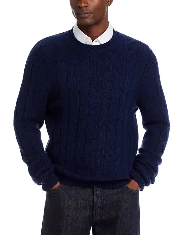 Bloomingdale'S Cable Wool Blend Sweater Exclusive - Navy