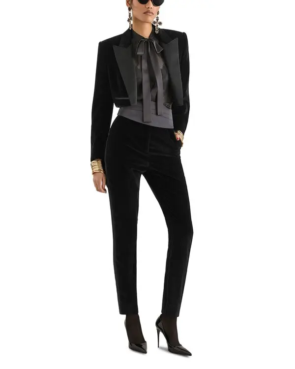 Dolce & Gabbana Velvet Tailored Tuxedo Pants