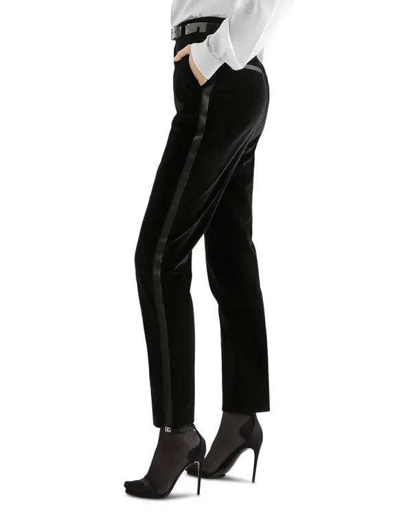 Dolce & Gabbana Velvet Tailored Tuxedo Pants