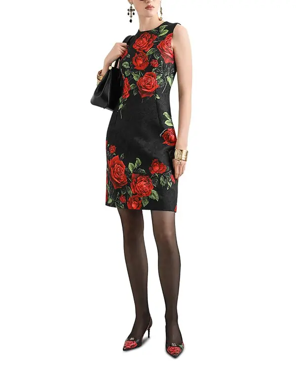 Dolce & Gabbana Rose Brocade Mini Dress - Multicolor