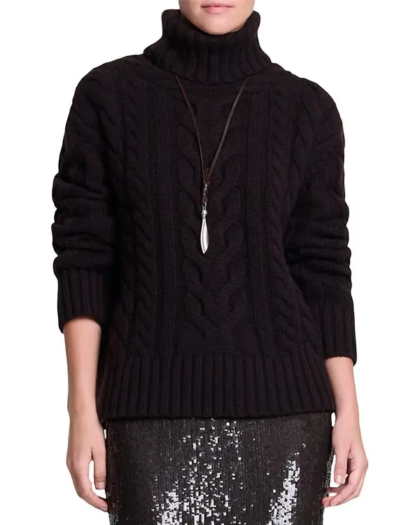 TWP Traveling T Neck Cashmere Sweater - Dark Brown