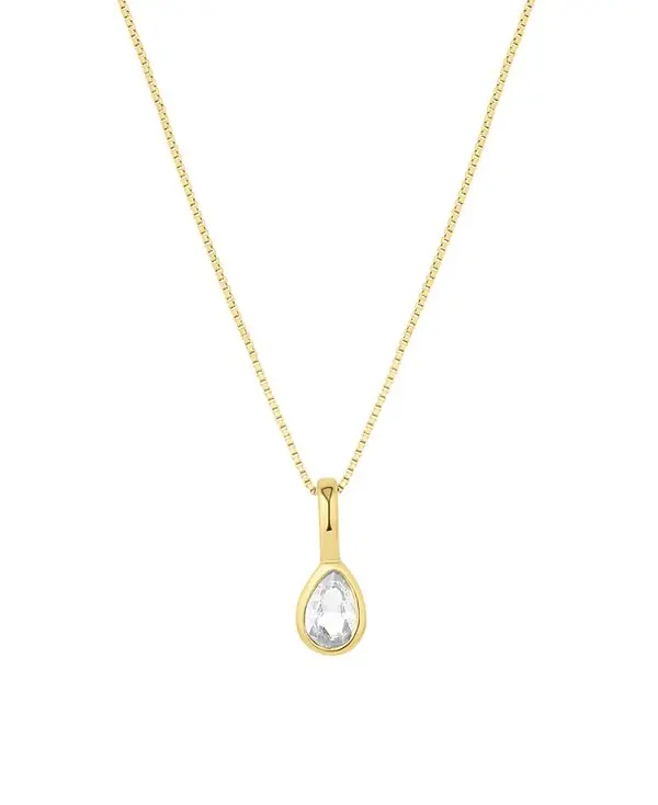 SET & STONES Teardrop Birthstone Necklace - April