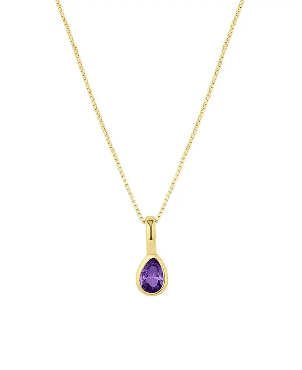 SET & STONES Teardrop Birthstone Necklace - February
