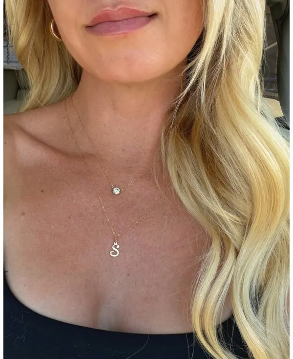 SET & STONES Gianna Initial Necklace - Letter - A