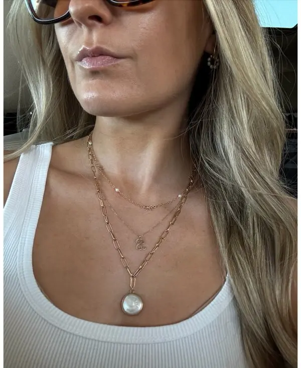 SET & STONES Gianna Initial Necklace - Letter - A