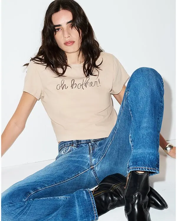 RE/DONE Cotton Cropped Oh Bother Tee