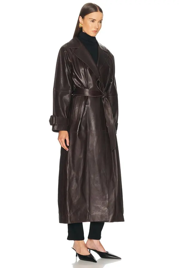 Nour Hammour Staley Coat - Dark Brown