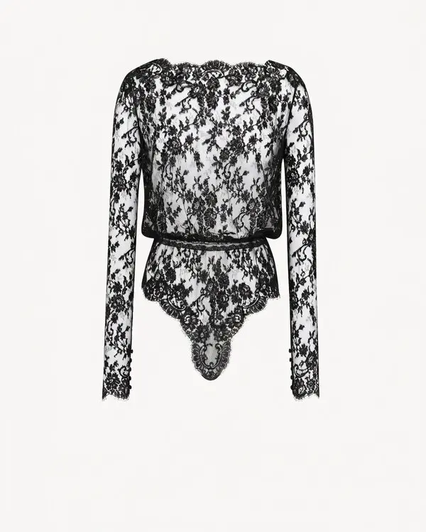 Saint Laurent Lace Bodysuit - Noir