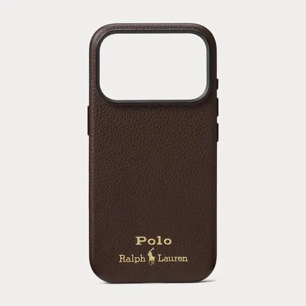 Ralph Lauren Leather Magsafe Iphone 17 Pro Case - Dark Brown