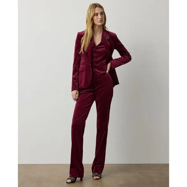 Ralph Lauren Jaiden Stretch Velvet Vest