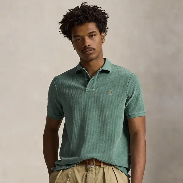 Ralph Lauren Classic Fit Knit Corduroy Polo Shirt - Greenscape