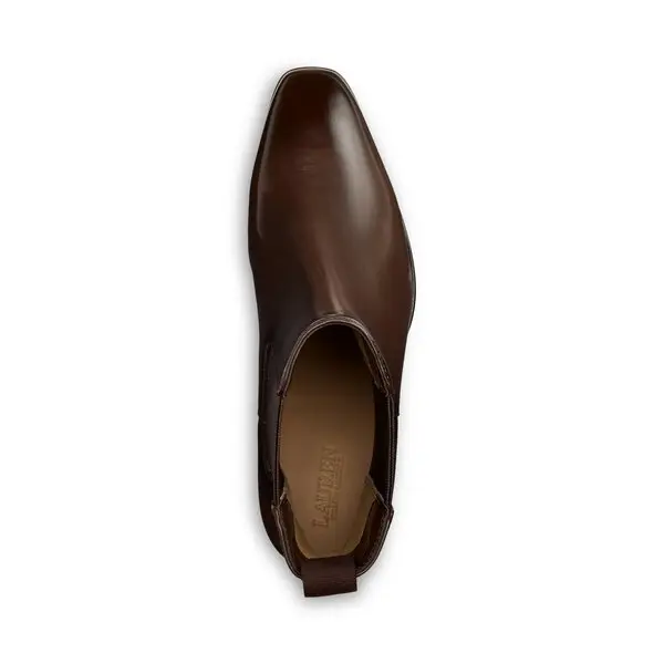 Ralph Lauren Raelynn Glazed Leather Bootie - Chestnut Brown