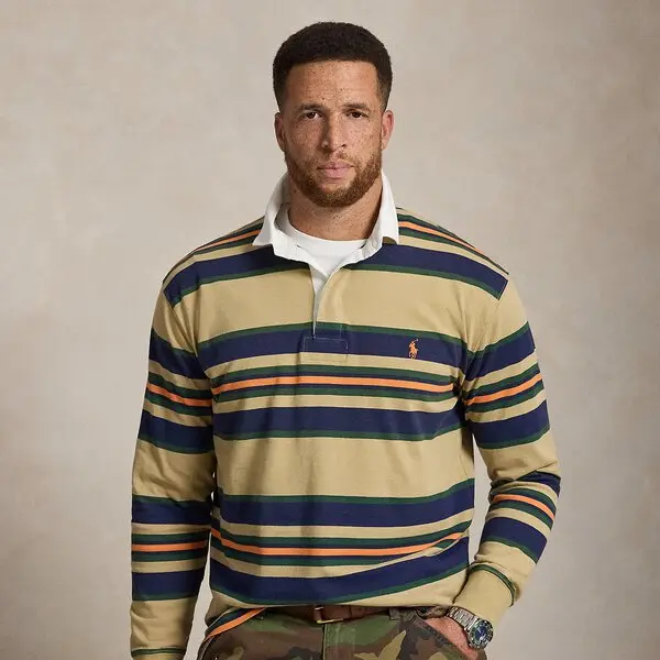 Ralph Lauren Striped Jersey Rugby Shirt - Rl Khaki Multi