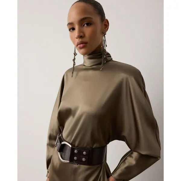 Ralph Lauren Candi Satin Evening Dress