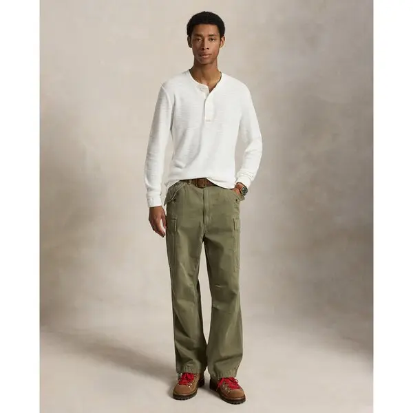 Ralph Lauren Waffle-knit Henley Shirt - Nevis