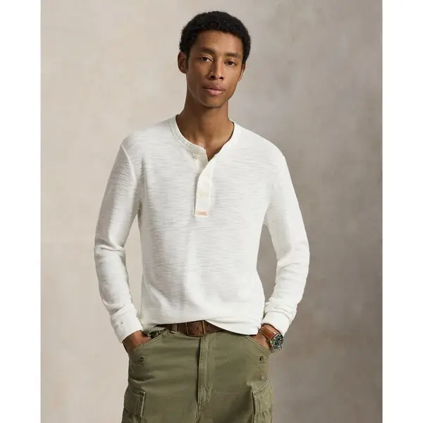 Ralph Lauren Waffle-knit Henley Shirt - Nevis