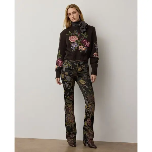 Ralph Lauren Floral Cashmere Crewneck Sweater